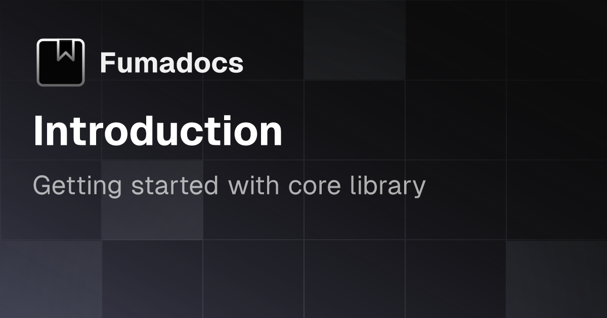 Introduction | Fumadocs