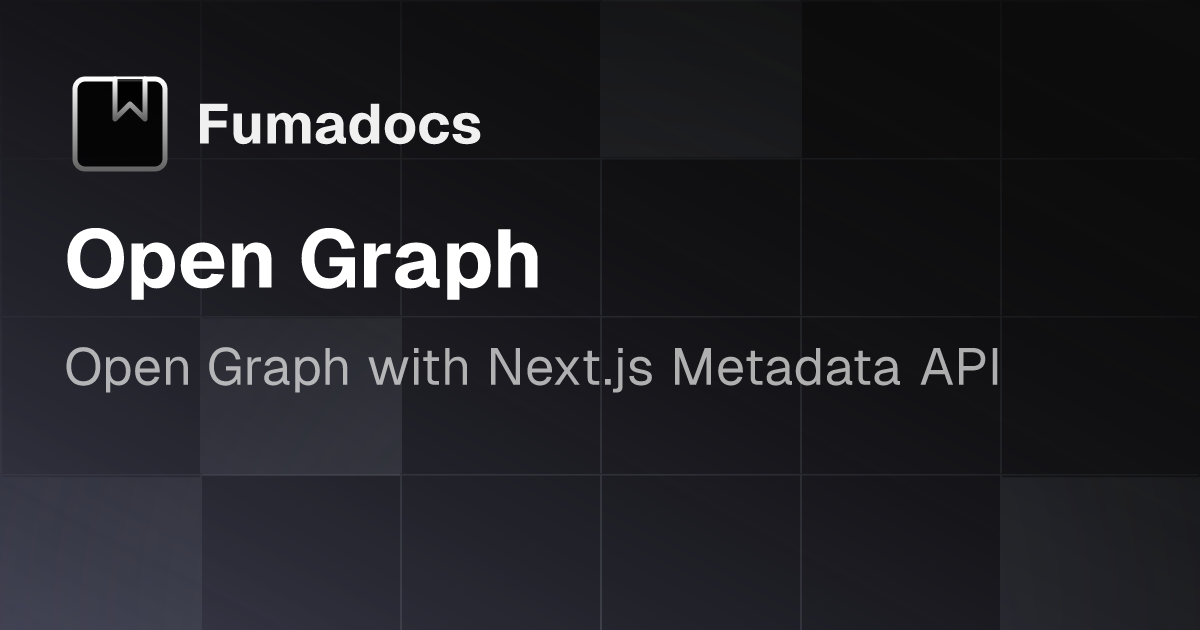 Open Graph | Fumadocs